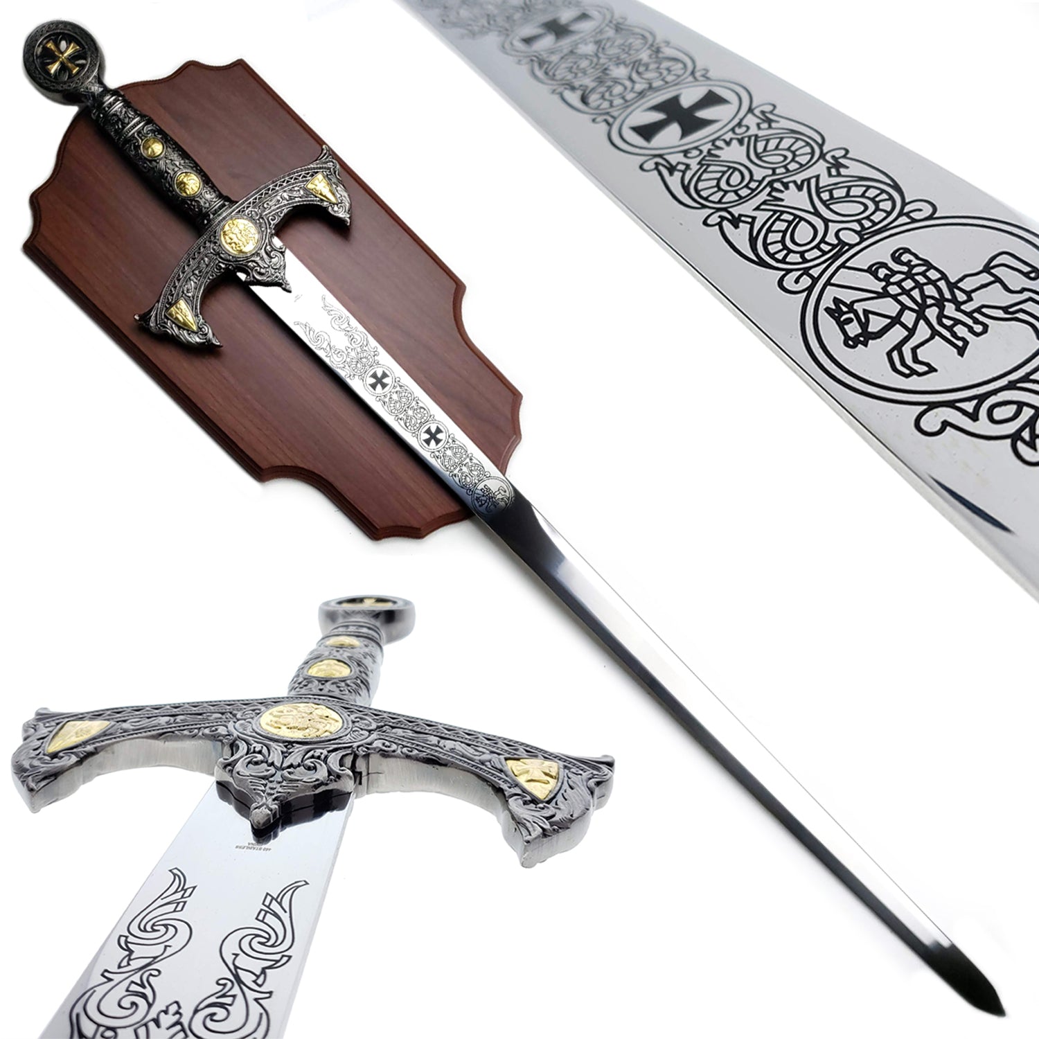 47" Knights of Templar Sword - Authentic Medieval Sword for Sale ...